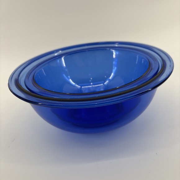 Pyrex | Dining | Pyrex Clear Cobalt Blue Glass Nesting Mixing Bowl Set ...